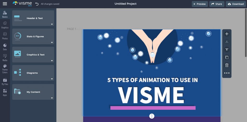 Crear una infografía animada: imaginar un diseño con Visme