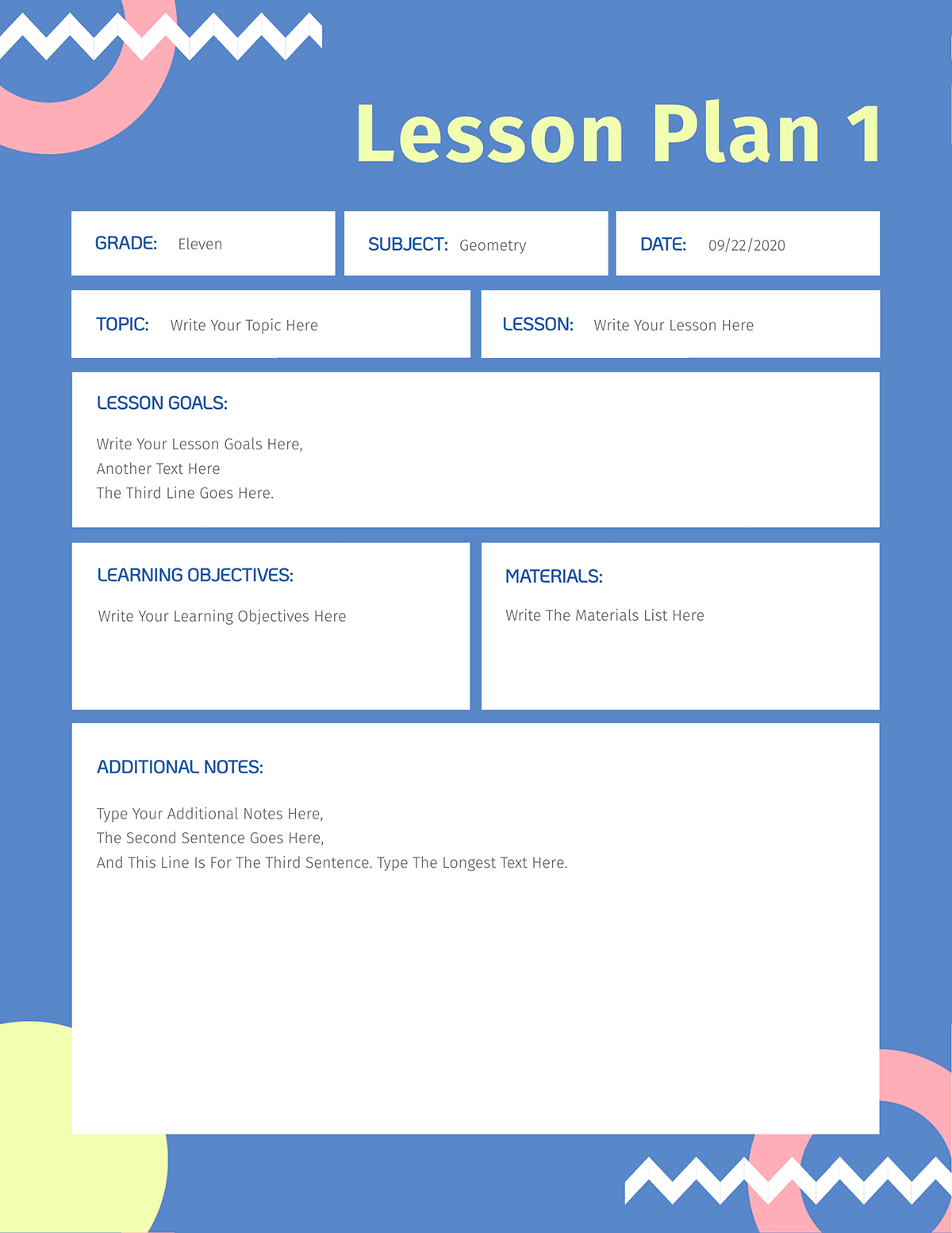 Lesson Plan Design Template