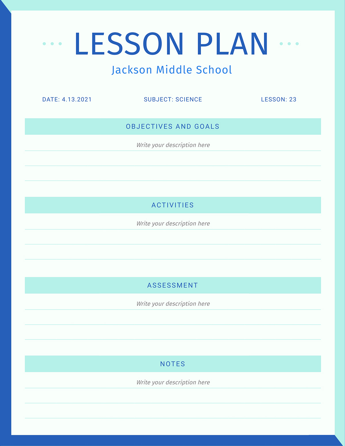 28 Lesson Plan Templates For Teachers Online Instructors