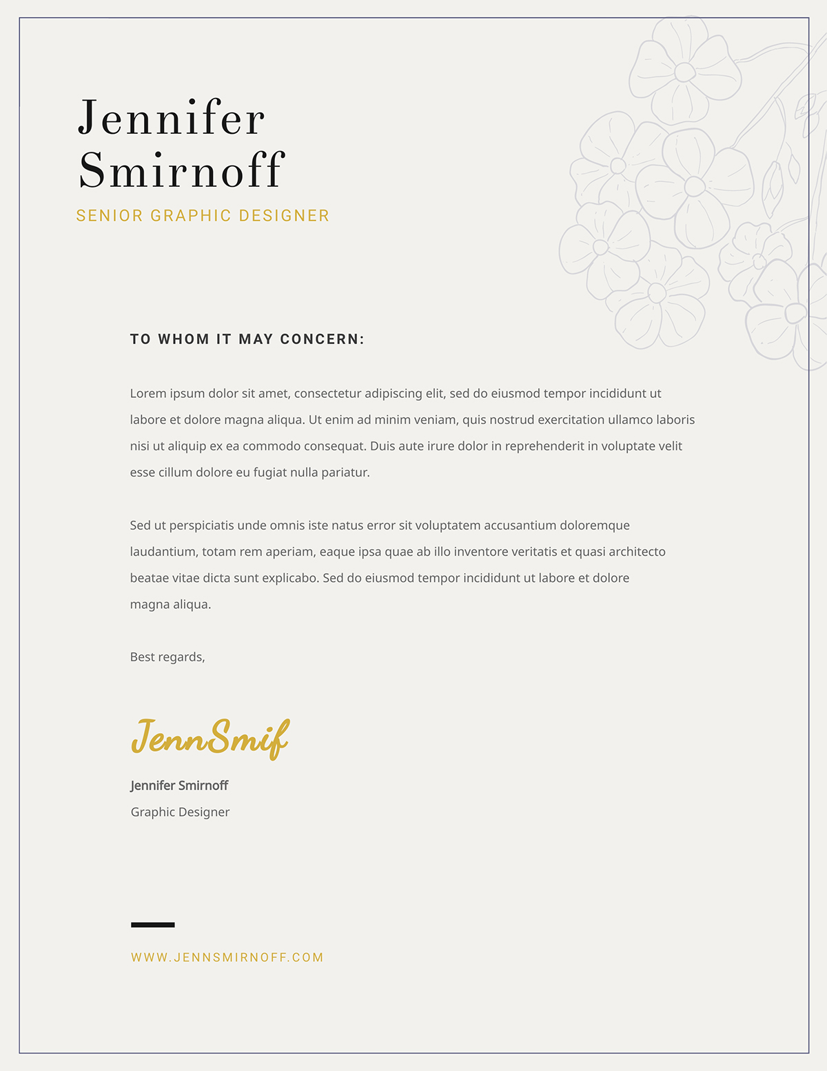 Formal Business Letter Template With Letterhead And Signature 