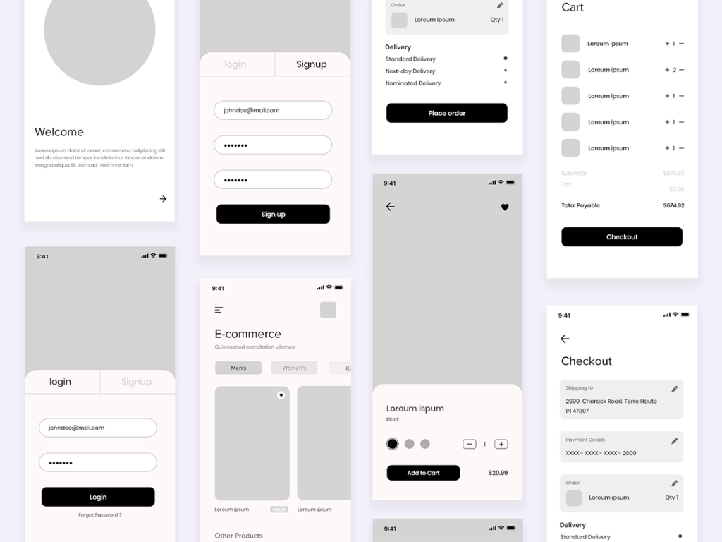 30 UI & UX Wireframe Examples for Businesses