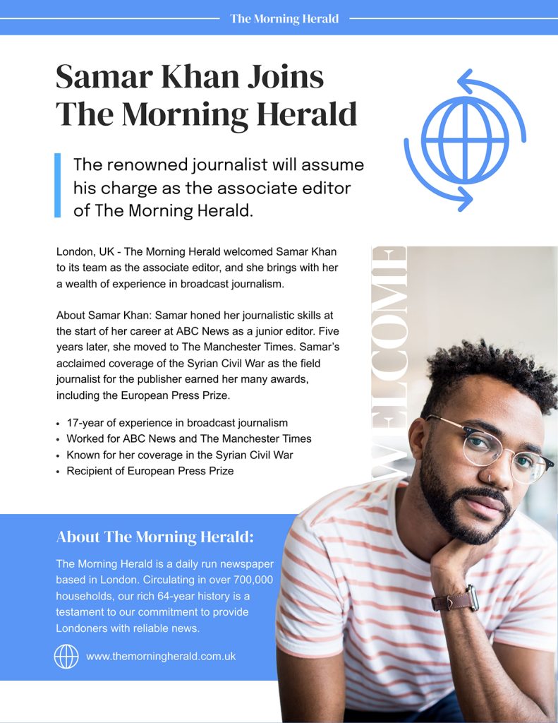 Comunicado de imprensa: 28 modelos para você usar | Visme