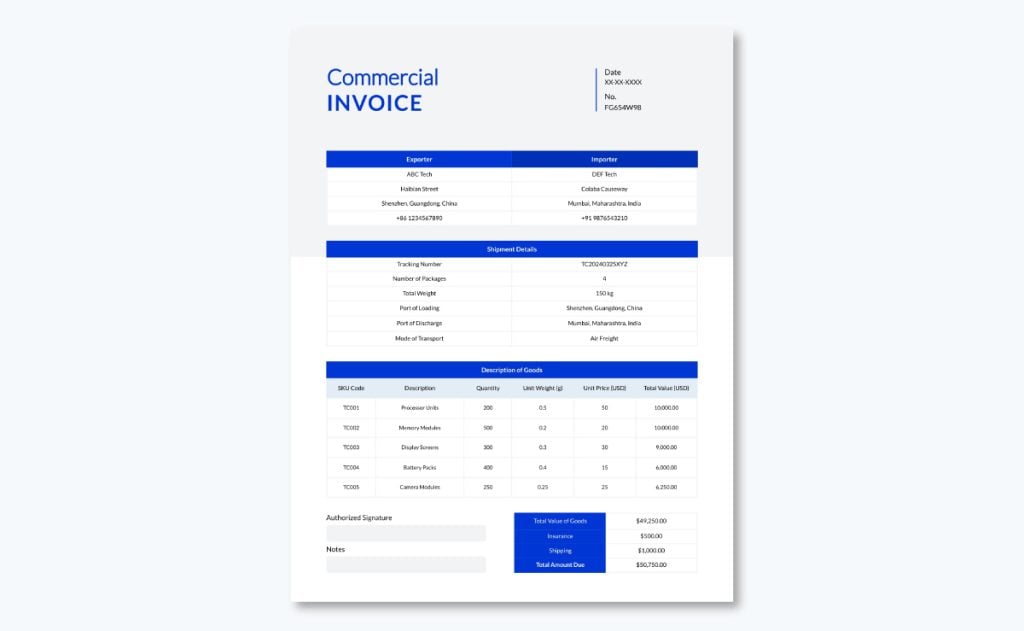 13 Professional Commercial Invoice Templates