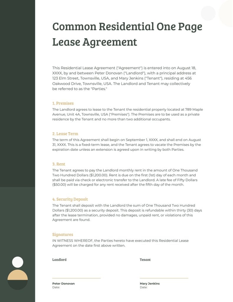 One Page Lease Agreement: How to Write It + Templates | Visme